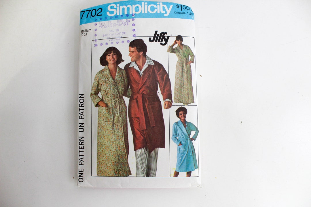 1970s Lounge Robe Sewing Pattern Simplicity 7702, Medium, Complete - Etsy