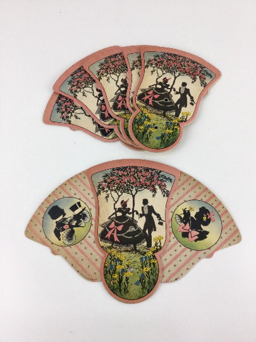 1940s Floral Cardboard Fans, Vintage Westinghouse Promotional Fan ...