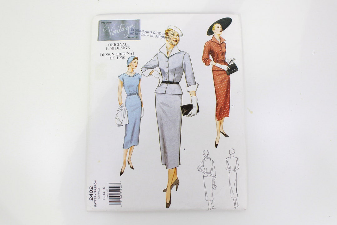 Vogue Vintage Model 2402 Original 1950 Design Women's Jacket and Dress ...