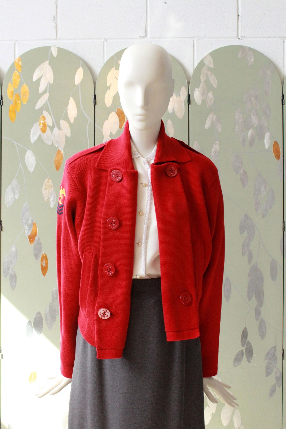 Vintage Early 2000s Ralph Lauren Red Double Breasted Cardigan, Medium ...