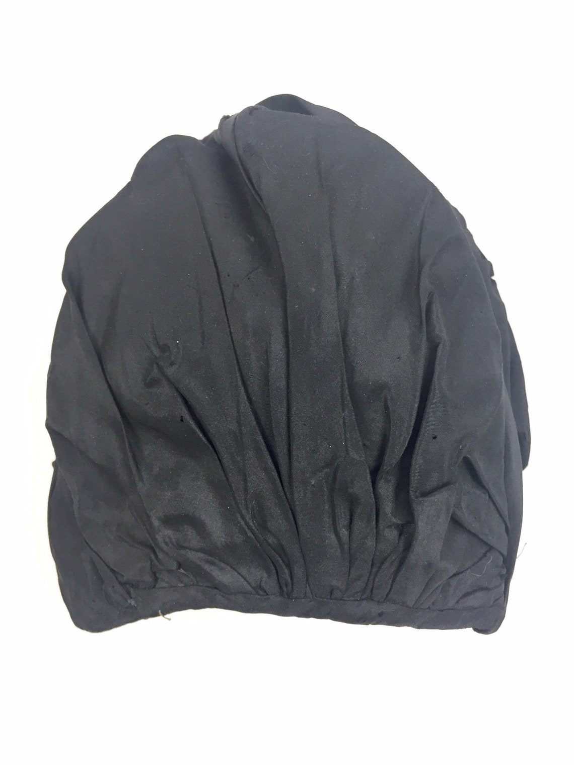 Antique Victorian Bonnet Black Satin Gathered Mourning Bonnet | Etsy