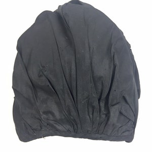 Antique Victorian Bonnet, Black Satin Gathered Mourning Bonnet With ...