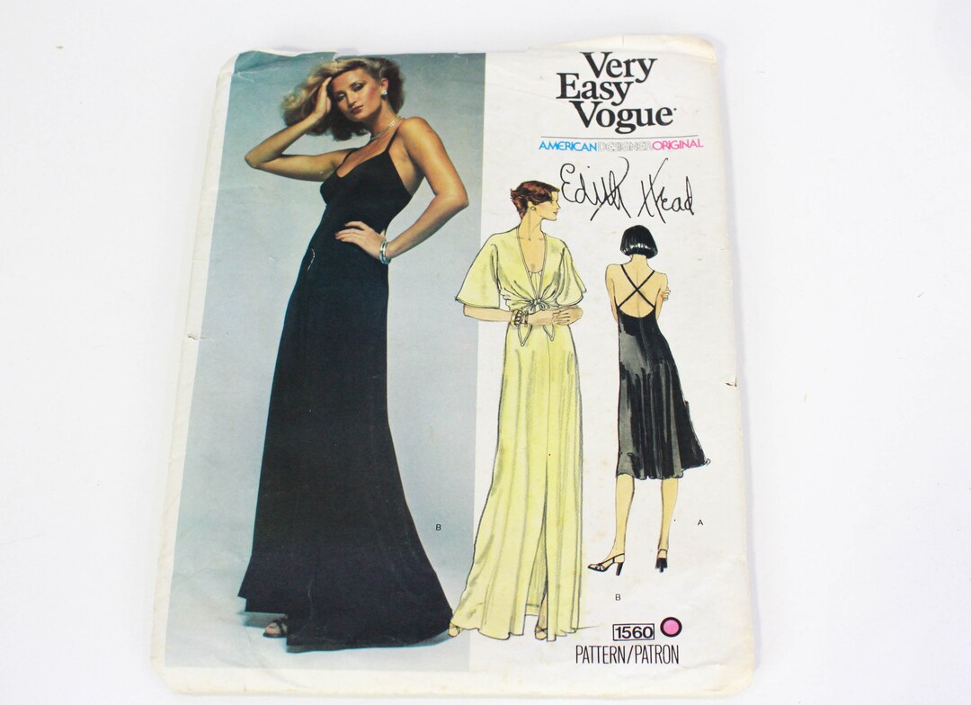 1970s Very Easy Vogue Edith Head Sewing Pattern Dress 1560, Vintage 70s ...