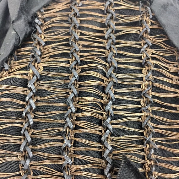 Antique Victorian Black Mourning Bonnet Cap with Brow… - Gem