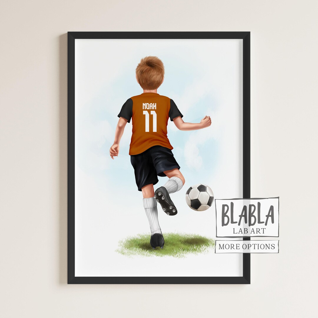 Custom Football Player Poster for Kids Room, Personalized Gift for Son ...