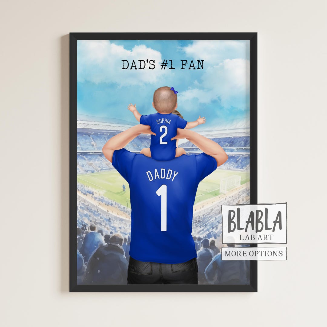 Custom Football Print Baby and Daddy, Football Team Gift, Personalised ...