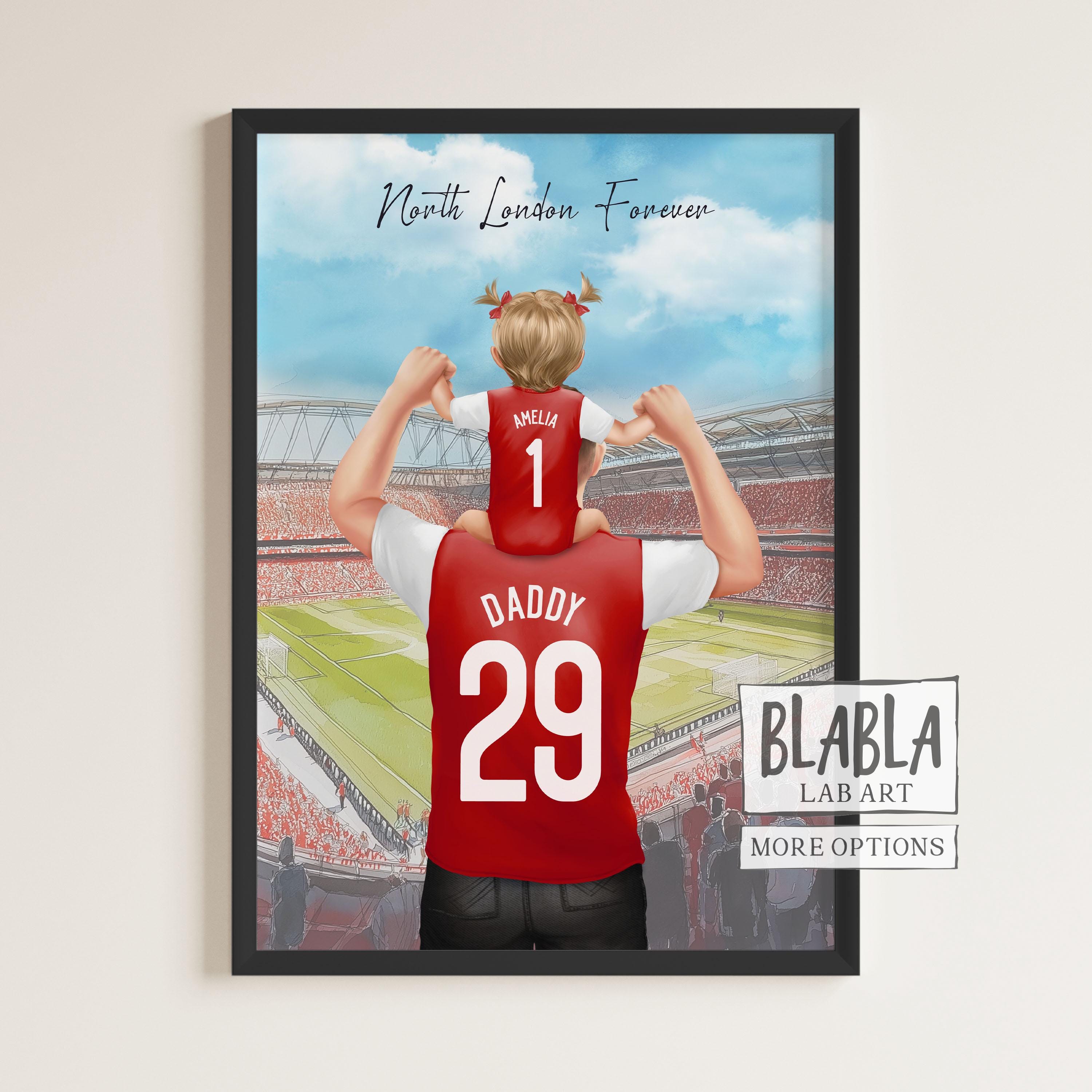 Football Dad and Kids Print, Two Kids and Dad Print, Custom Football ...