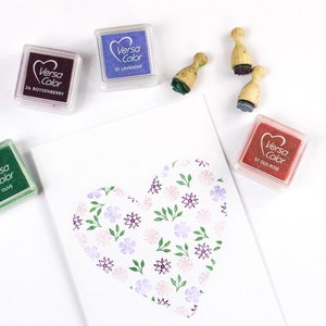 Stamp Set Blossoms, Tiny Stamps, 9 Little Rubber Stamps in a Box ...