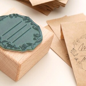 Seed Packet Stamp #01, Flower Wreath Stamp, Label Stamp, Stamp Gift for ...
