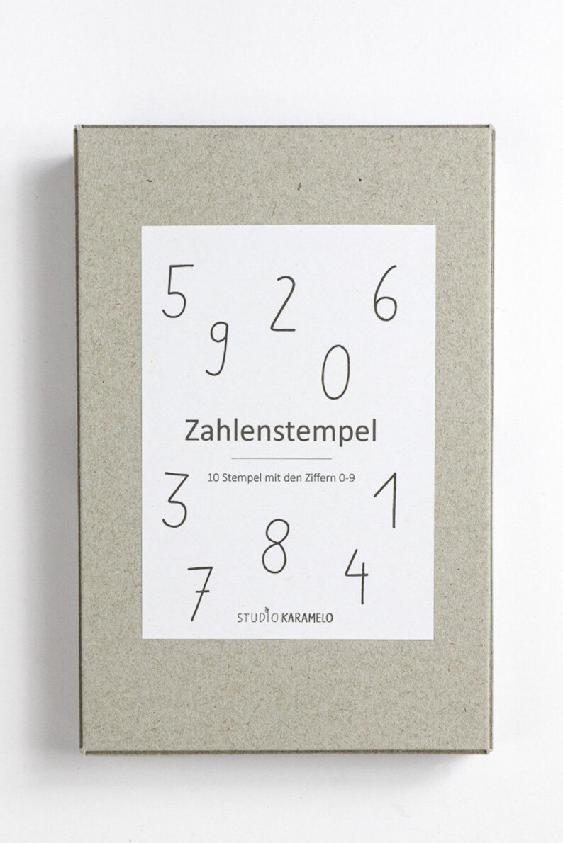 Stamp Set Numbers Handlettering Rubber Stamps in a Box | Etsy