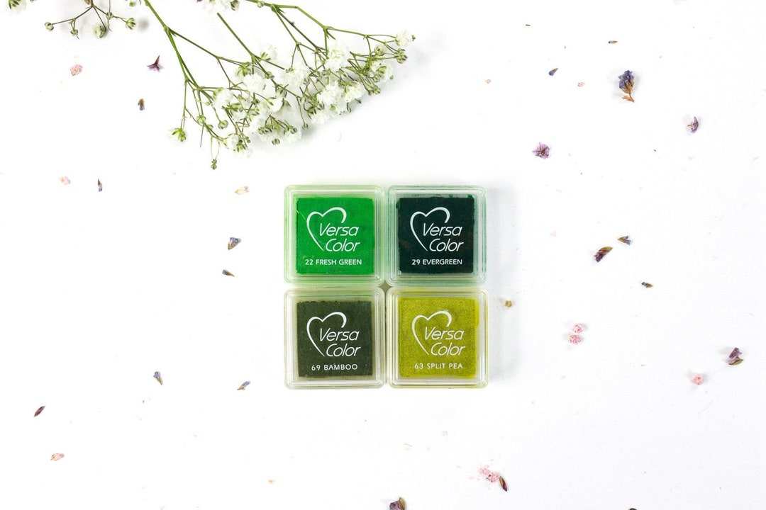 Ink Pad Set SHADES OF GREEN, 4 Versacolor Mini Ink Pads in Green ...