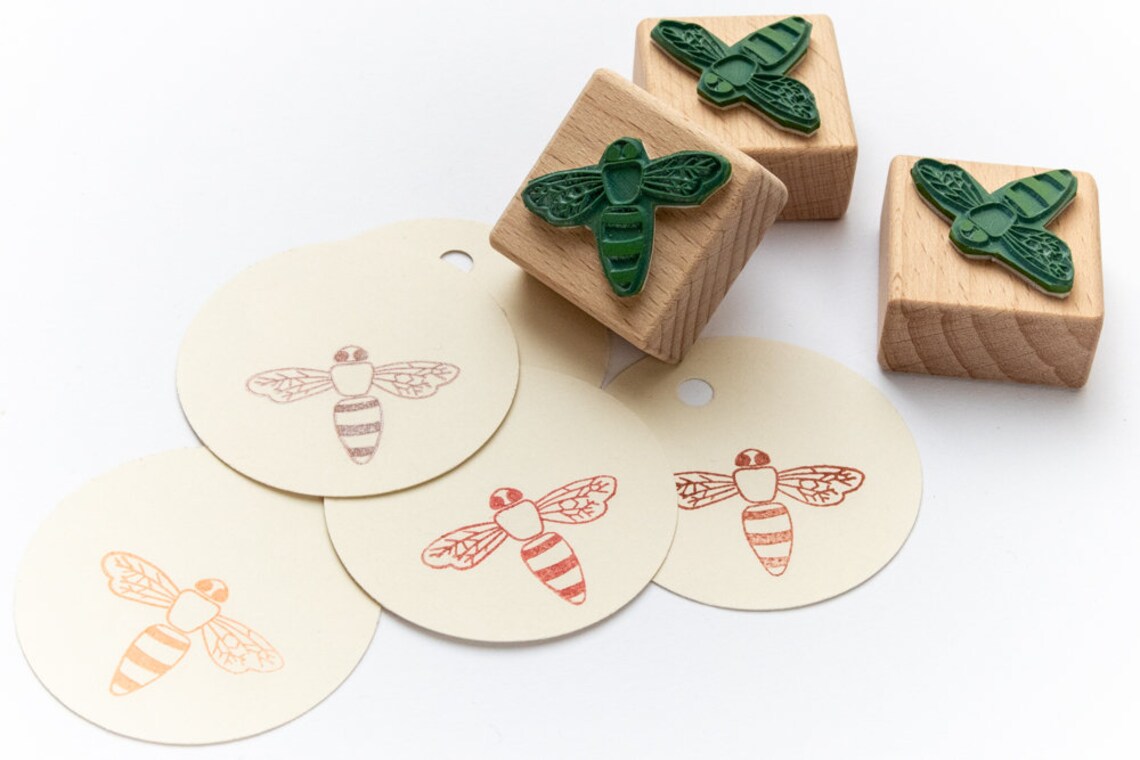 Rubber Stamp Bee Bee Stamp Beekeeping Stamp Wooden Stamp | Etsy