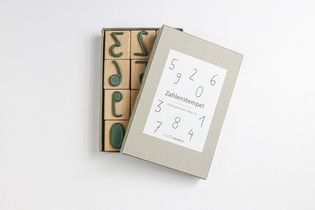 Stamp Set Numbers, Handlettering, Rubber Stamps in a Box, Perfect for ...