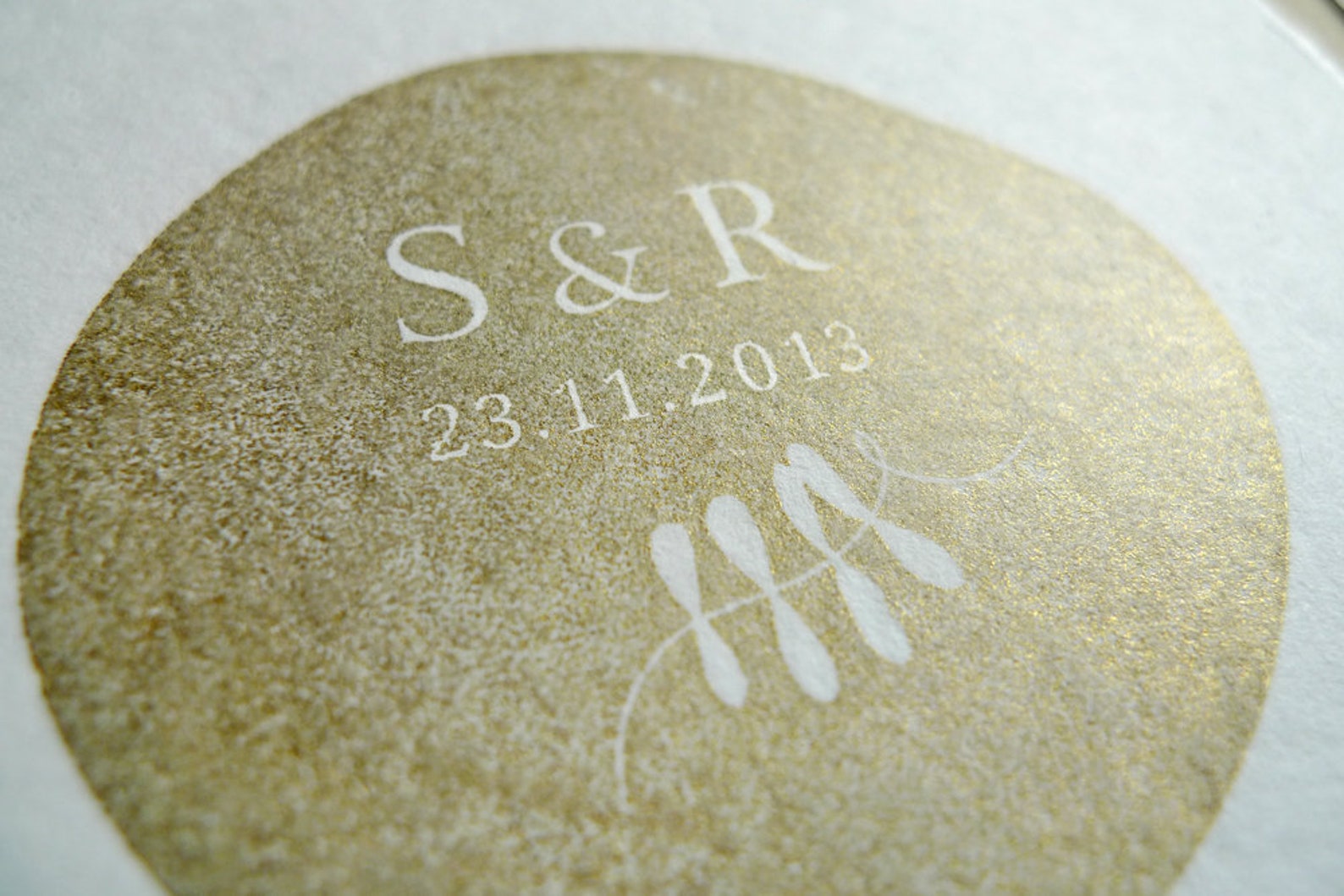 Custom Wedding Invitation Stamp Set With Flower Wedding | Etsy