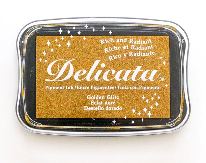 Metallic Ink Pad Delicata, GOLDEN GLITZ, Pigment Ink, Gold Ink Pad ...