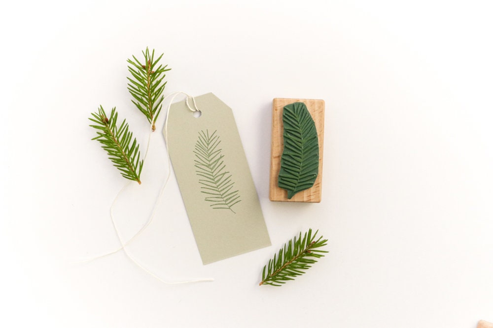 Rubber Stamp Fir Branch Christmas Stamp fir stamp botanical | Etsy