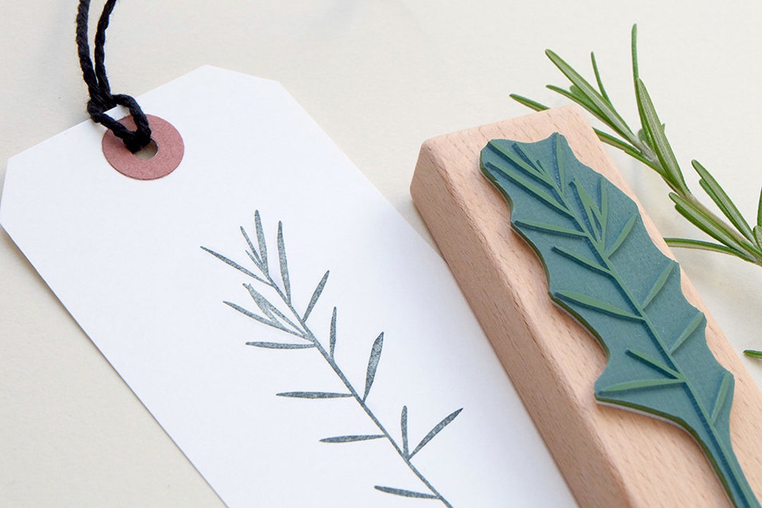 Rosemary Stamp, Plant Stamp, Floral Rubber Stamp, Rosemary Twig Stamp ...