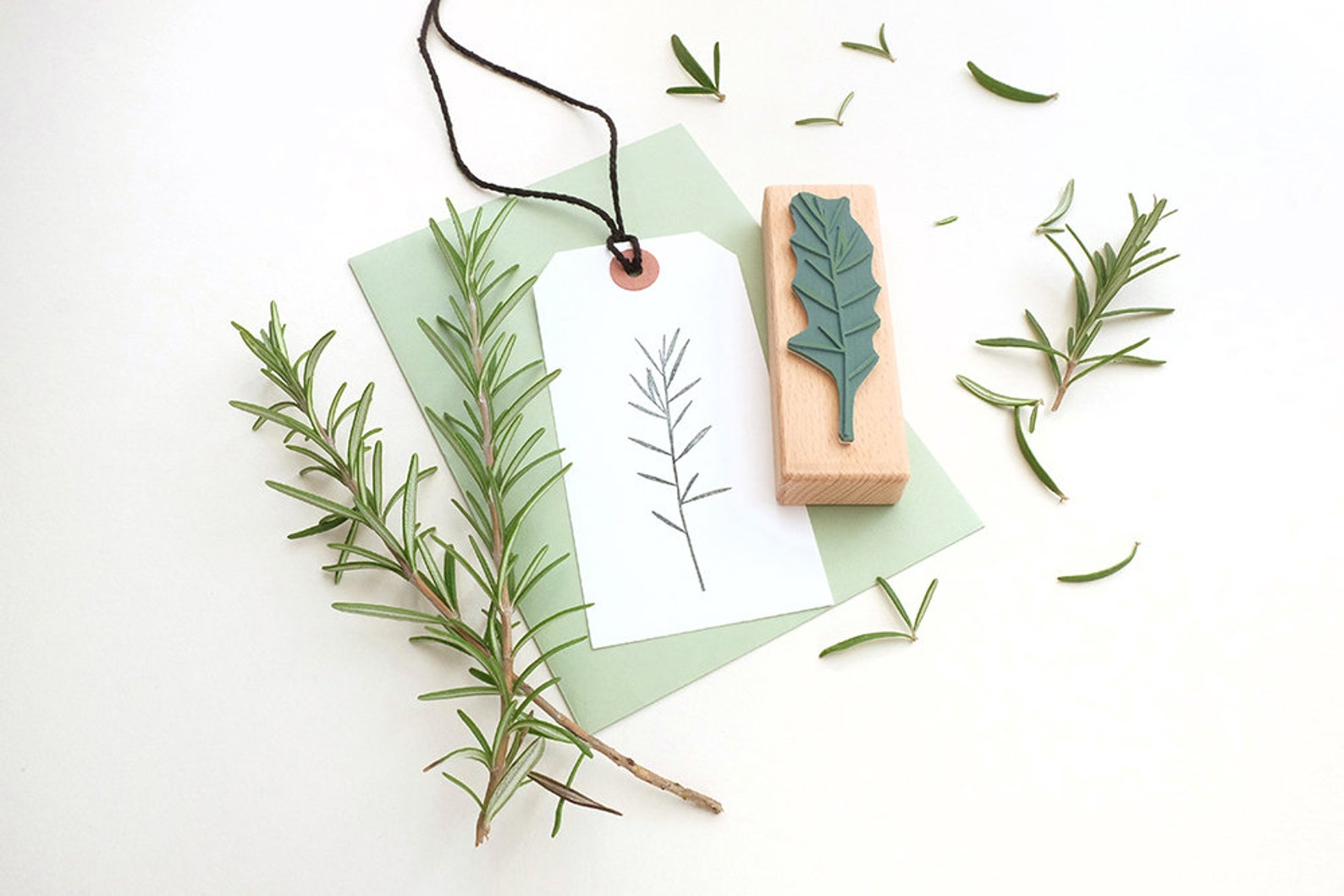 Rosemary Stamp, Plant Stamp, Floral Rubber Stamp, Rosemary Twig Stamp ...