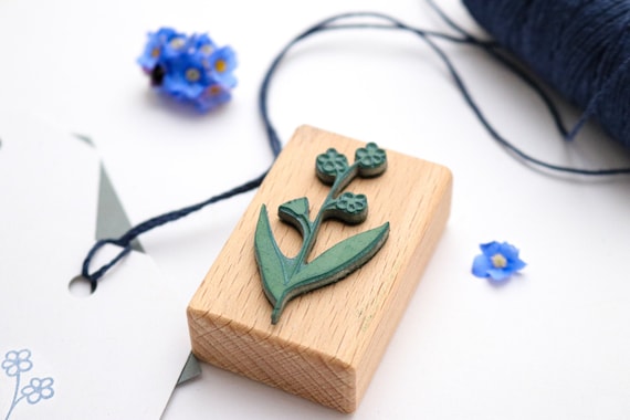 Mini Rubber Stamp FORGET ME NOT Flower Stamp Mini Stamp | Etsy