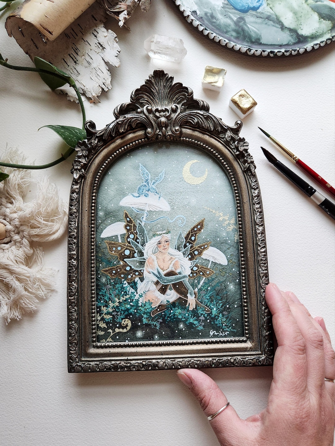 Fairy Art Original Watercolor Painting - Winter's Fae - Fantasy Art ...