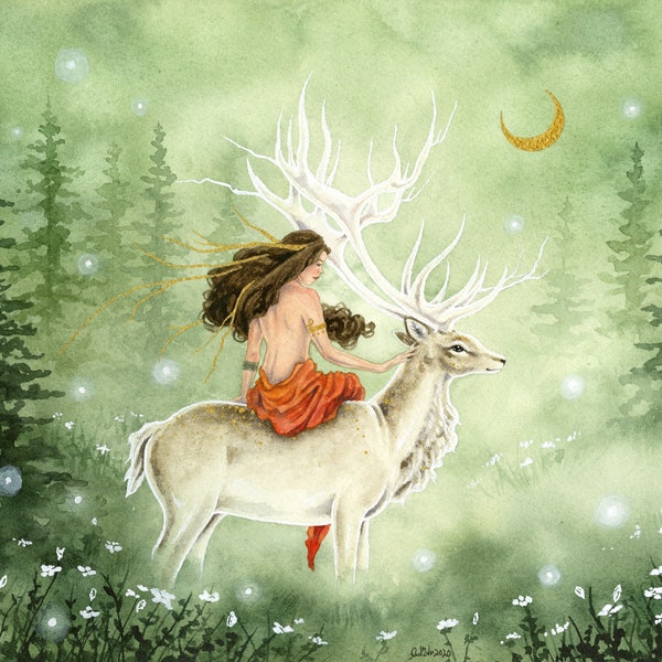 Fantasy Stag Art - Etsy