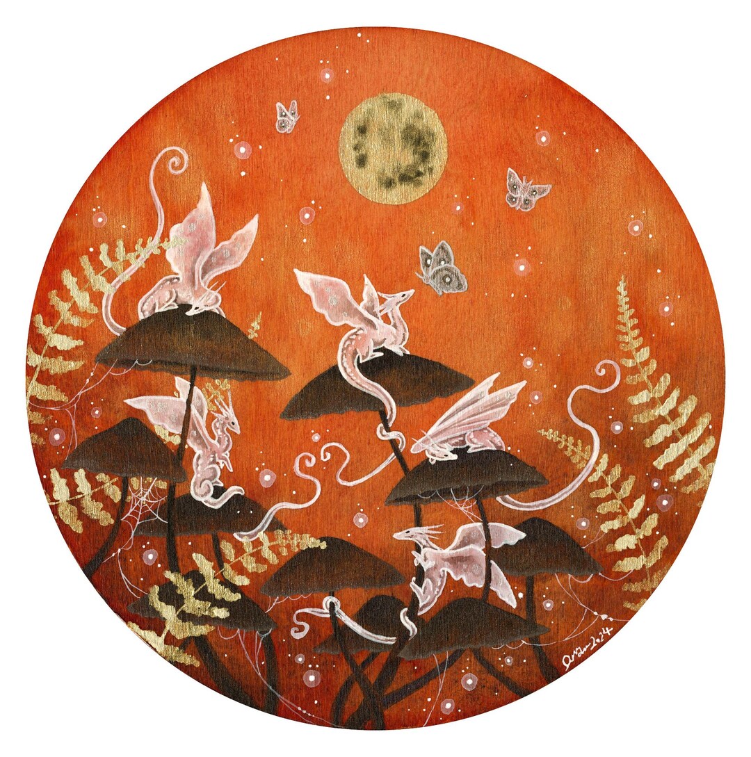 Dragon Art Watercolor Print - A Tiny Ghostly Brood - Fantasy Art ...