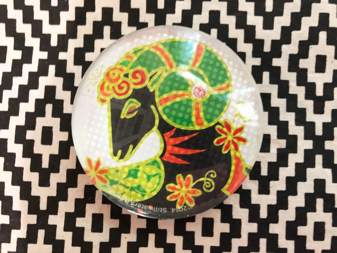 Goat Magnet Round Lunar New Year Magnet Chinese New Year 2 Inch Round ...