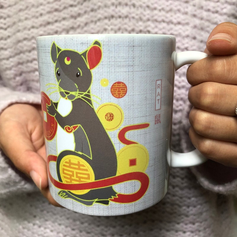 Chinese Year of Rat Mugs - Etsy