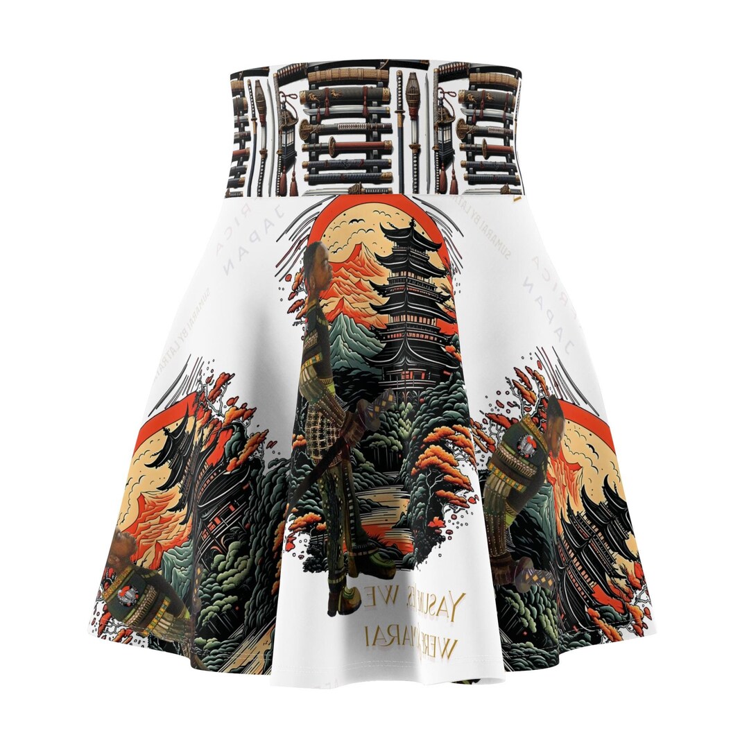 Yasuke Skater Skirt, Samurai Art Clothing, Feudal Japan Fashion, Women ...