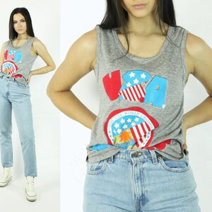 80's Gray Tank Top Medium M - Etsy