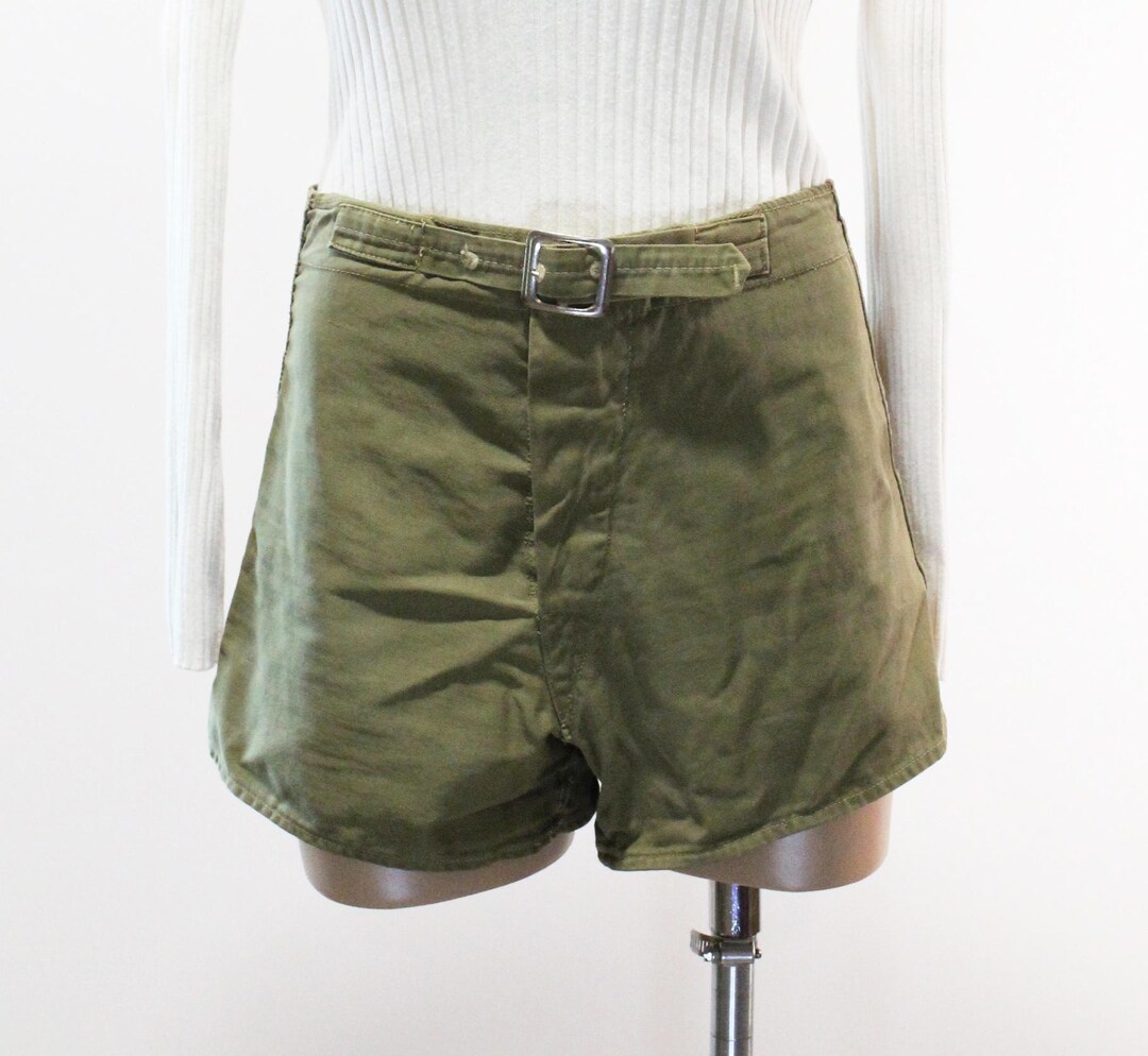 Vintage 50's Army Shorts Medium M - Etsy