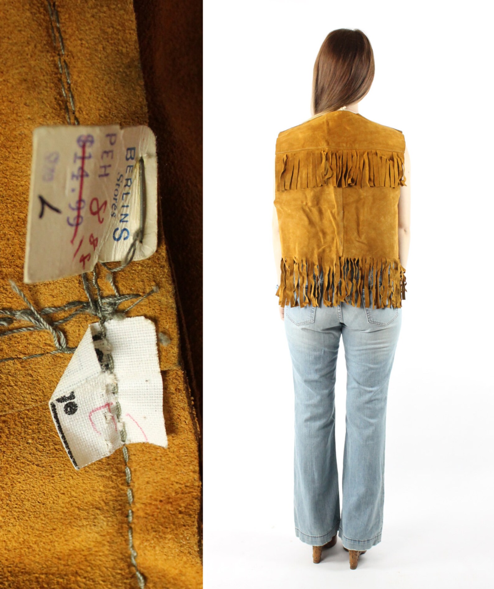 70s Suede Fringe Vest Large L - Etsy