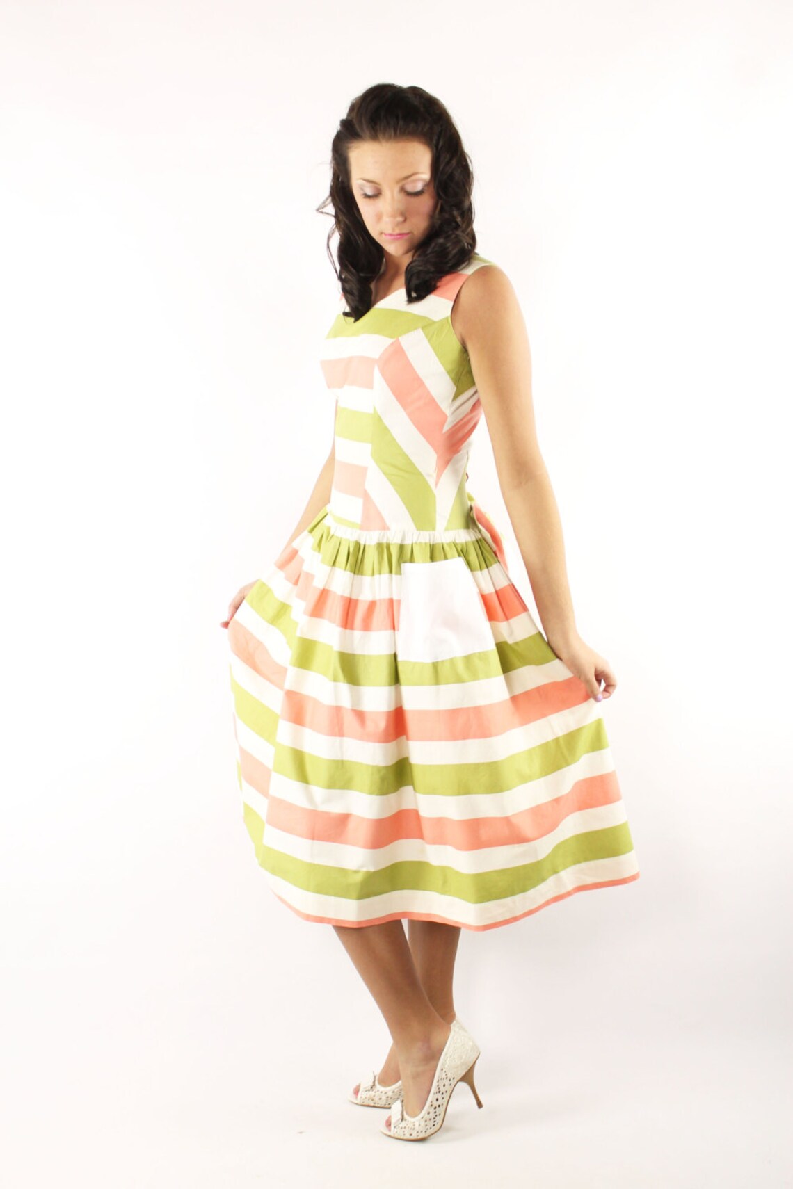 50's Pinup Girl Dress Medium M | Etsy