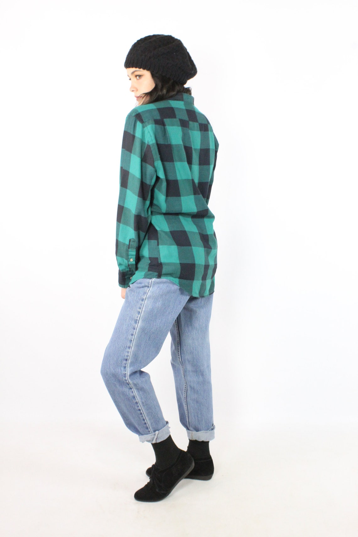 90's Oversize Plaid Shirt Vintage 1990's Large L | Etsy