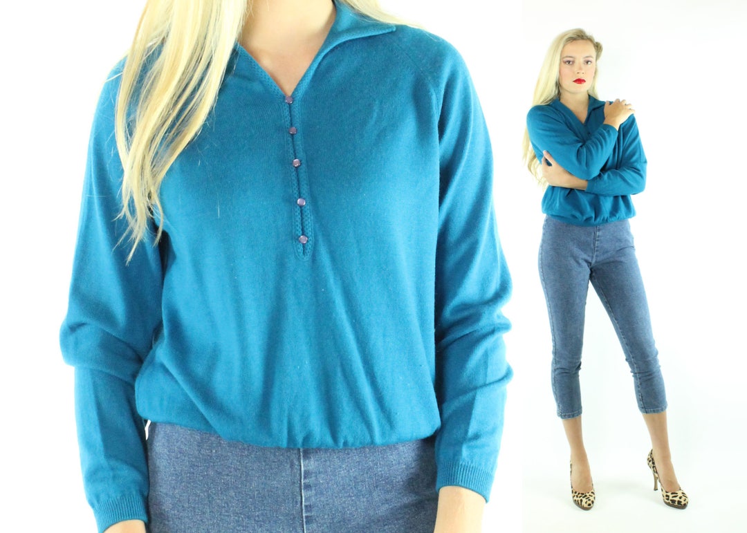 60's Turquoise Pinup Sweater Large L X-large XL Jantzen - Etsy Norway