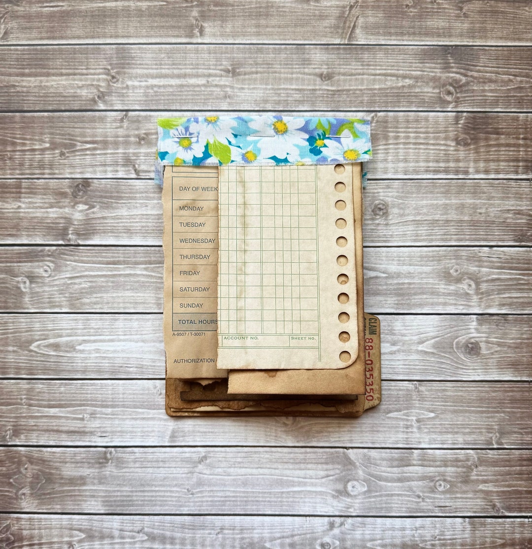 Vintage Style Small Scrappy Writing Pad With Variety of Aged Coffee ...