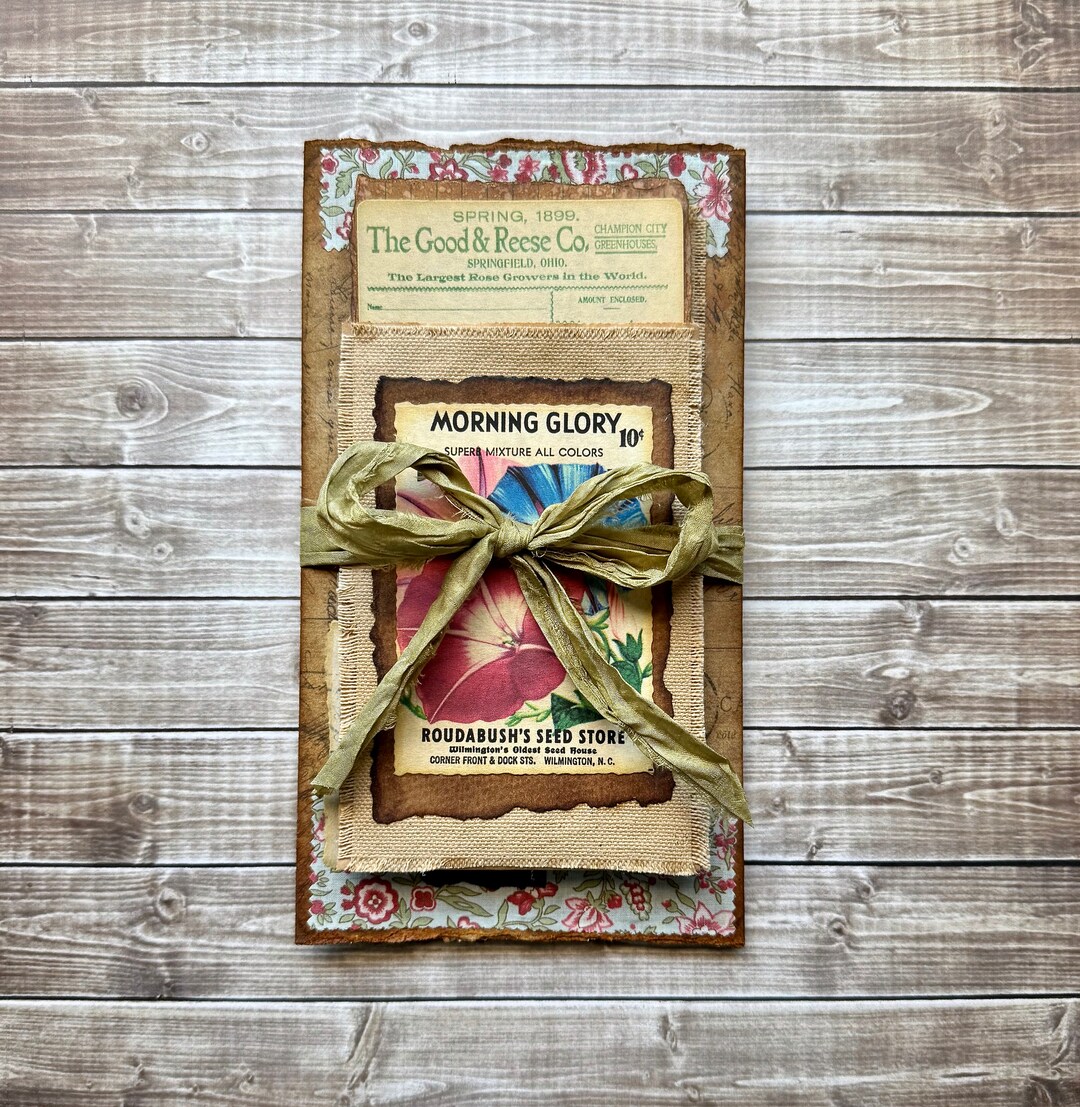 Morning Glory Seed Packet Envelope Journal, Vintage Style Floral ...