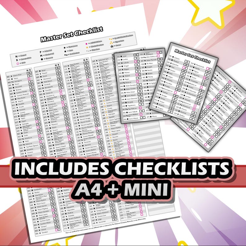 Mega Evolution Printable Binder Placeholders (style 2) + Checklists - Etsy