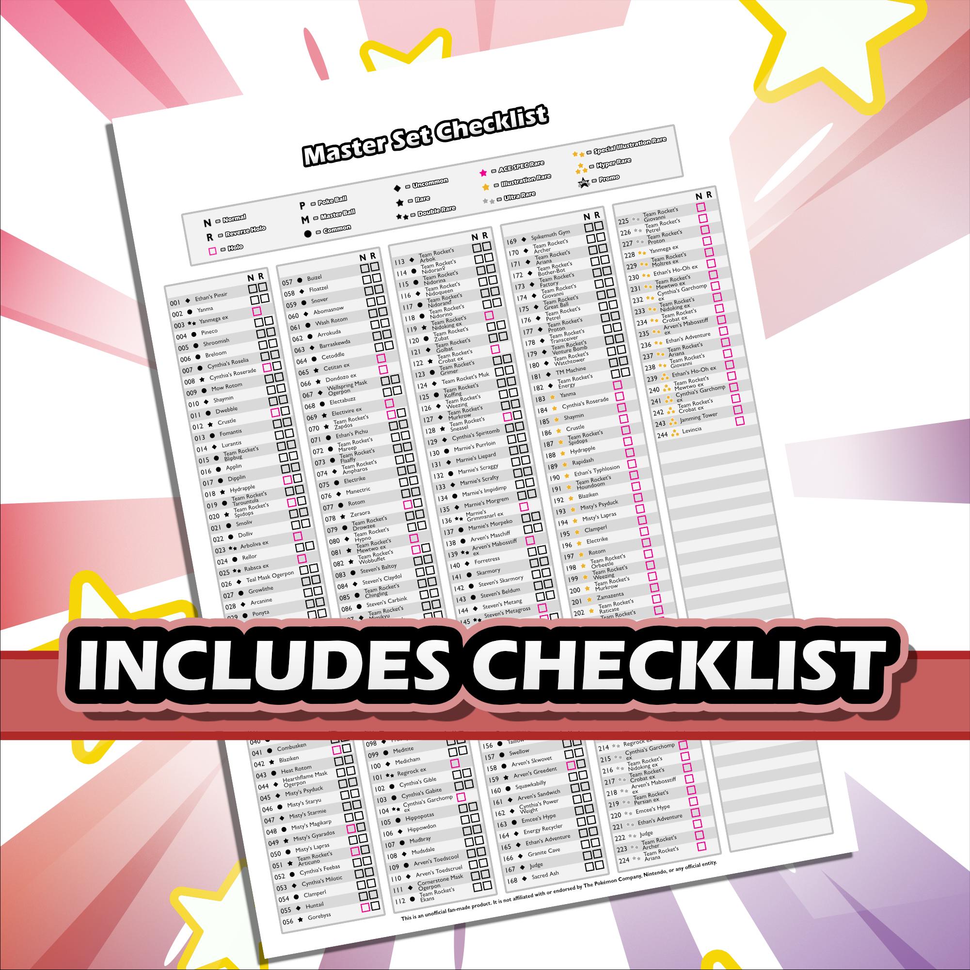 National Pokedex Printable Binder Placeholders (style 2) + Checklist - Etsy