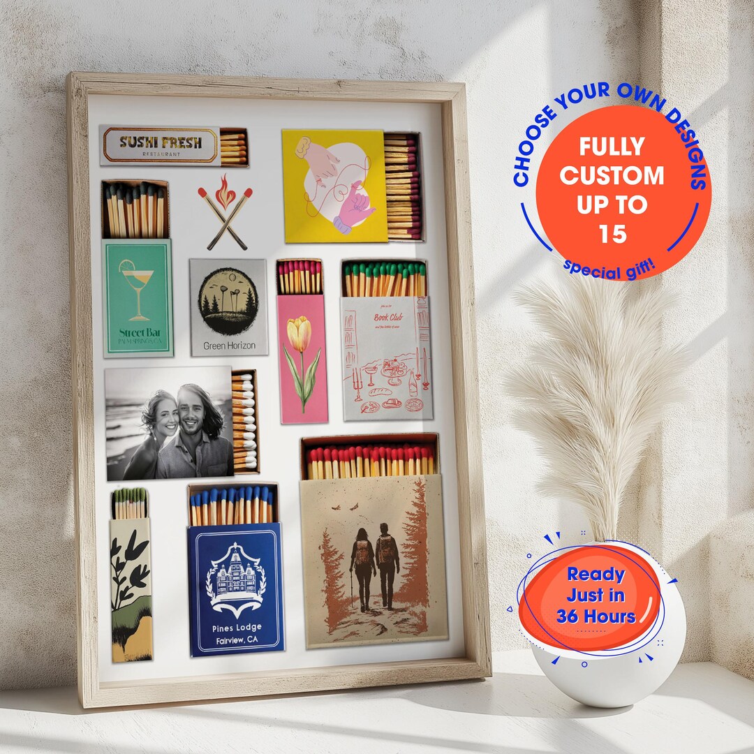 Personalized Matchbook Print, Custom Matchbox Art, Custom Matchbook ...