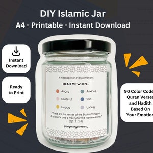 DIY Printable Islamic Jar | Quarnic Jar | Eid Gift | Ramadan Gift ...