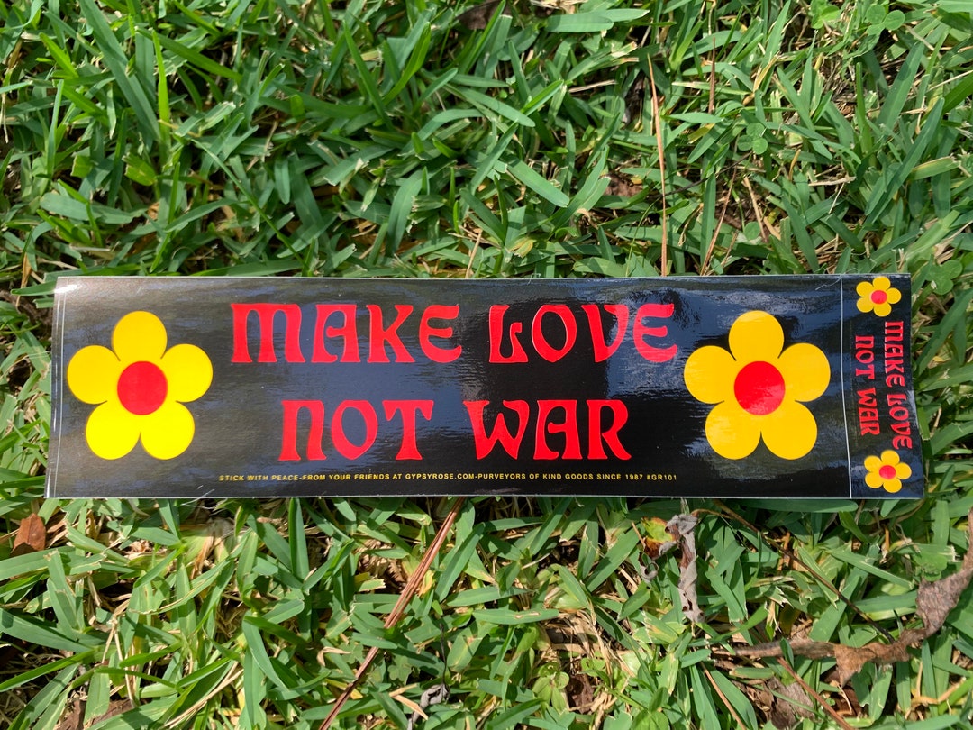 Make Love Not War Sticker, Flower Child Era Sticker, Flower Power ...