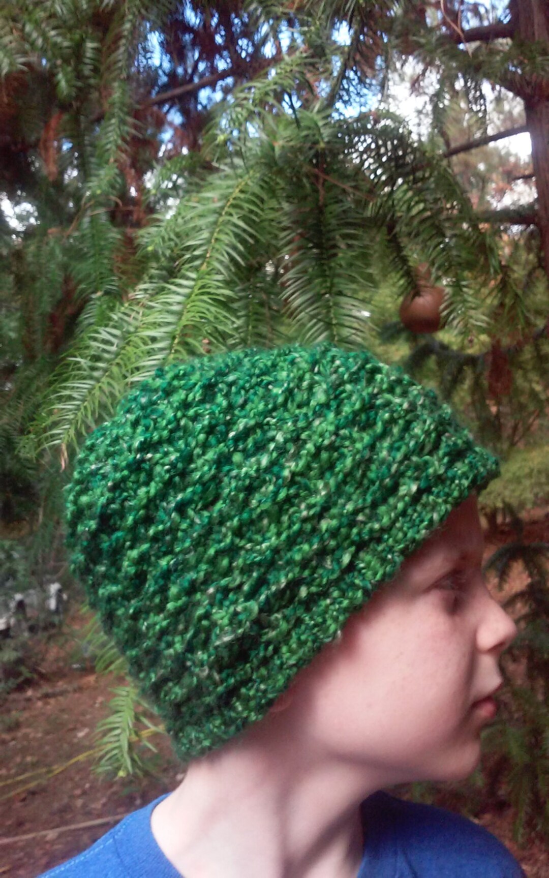 Enchanted Forest Knit Hat, Crochet Hat, Beanie Knit, Knit Slouchy Hat ...