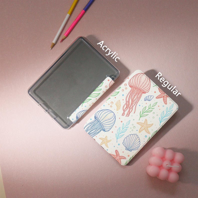 Jellyfish and Shell Motif Kindle Case Kindle Case With Auto Wake/sleep ...