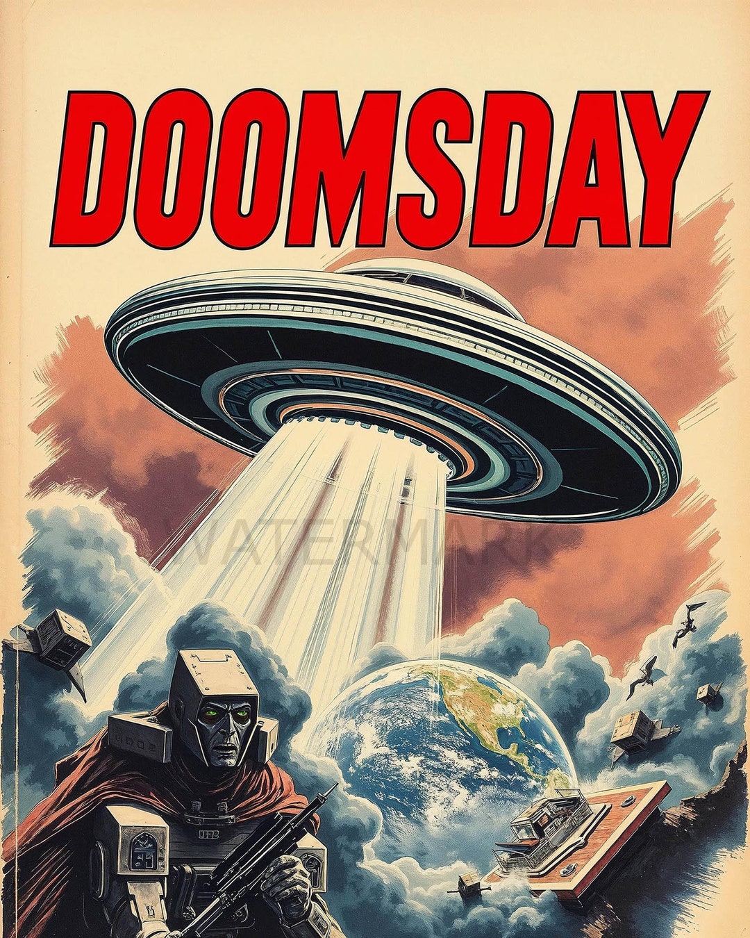 Retro Sci-fi Picture 'doomsday'. Digital Art, Retro Art, Sci-fi Art ...