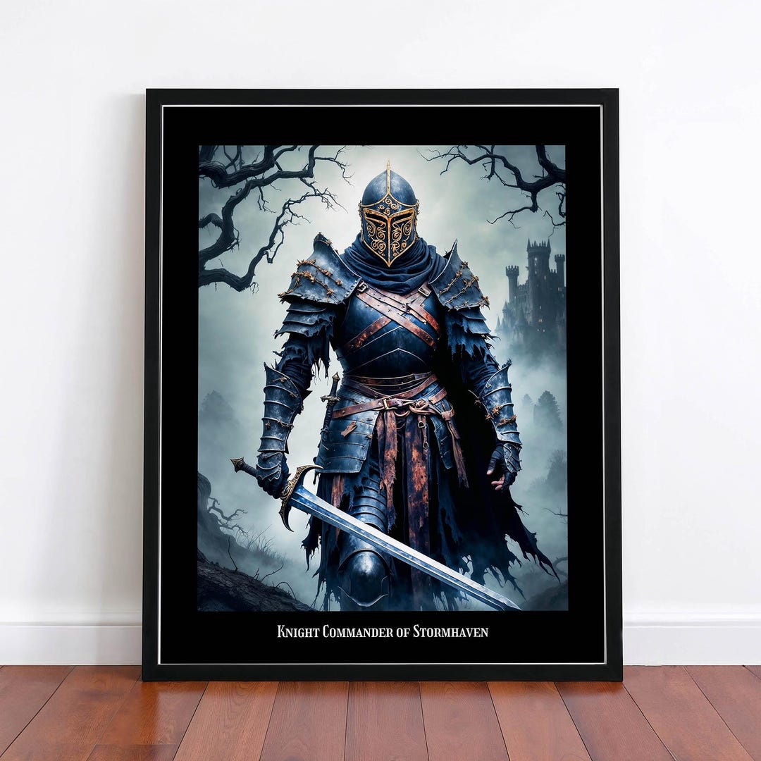 Medieval Knight Art Print: Fantasy Wall Decor (16x20 or 8x10) - Etsy