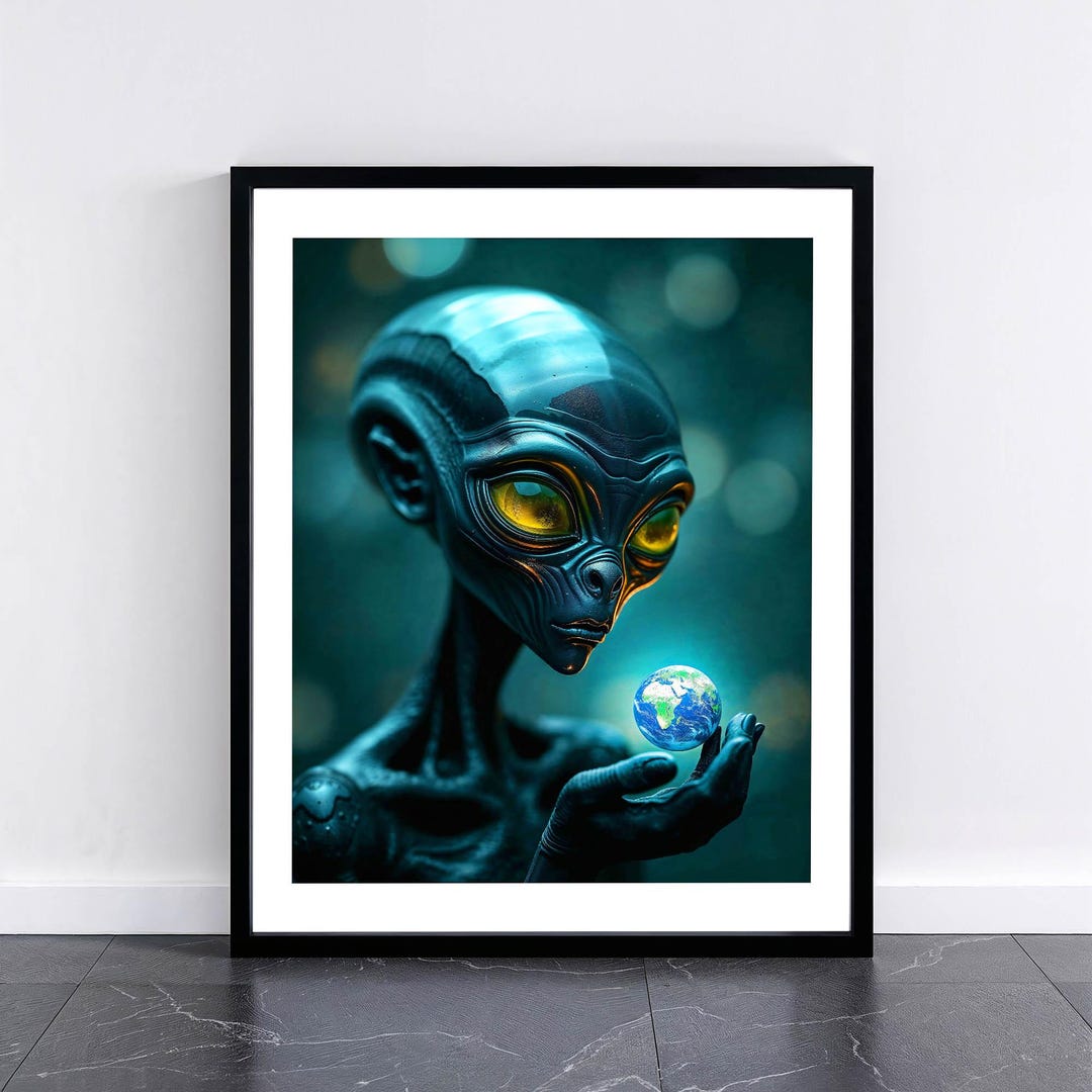 Alien Observer. Wall Art Poster. Sci-fi Art. Alien Art. ET Art. Space ...