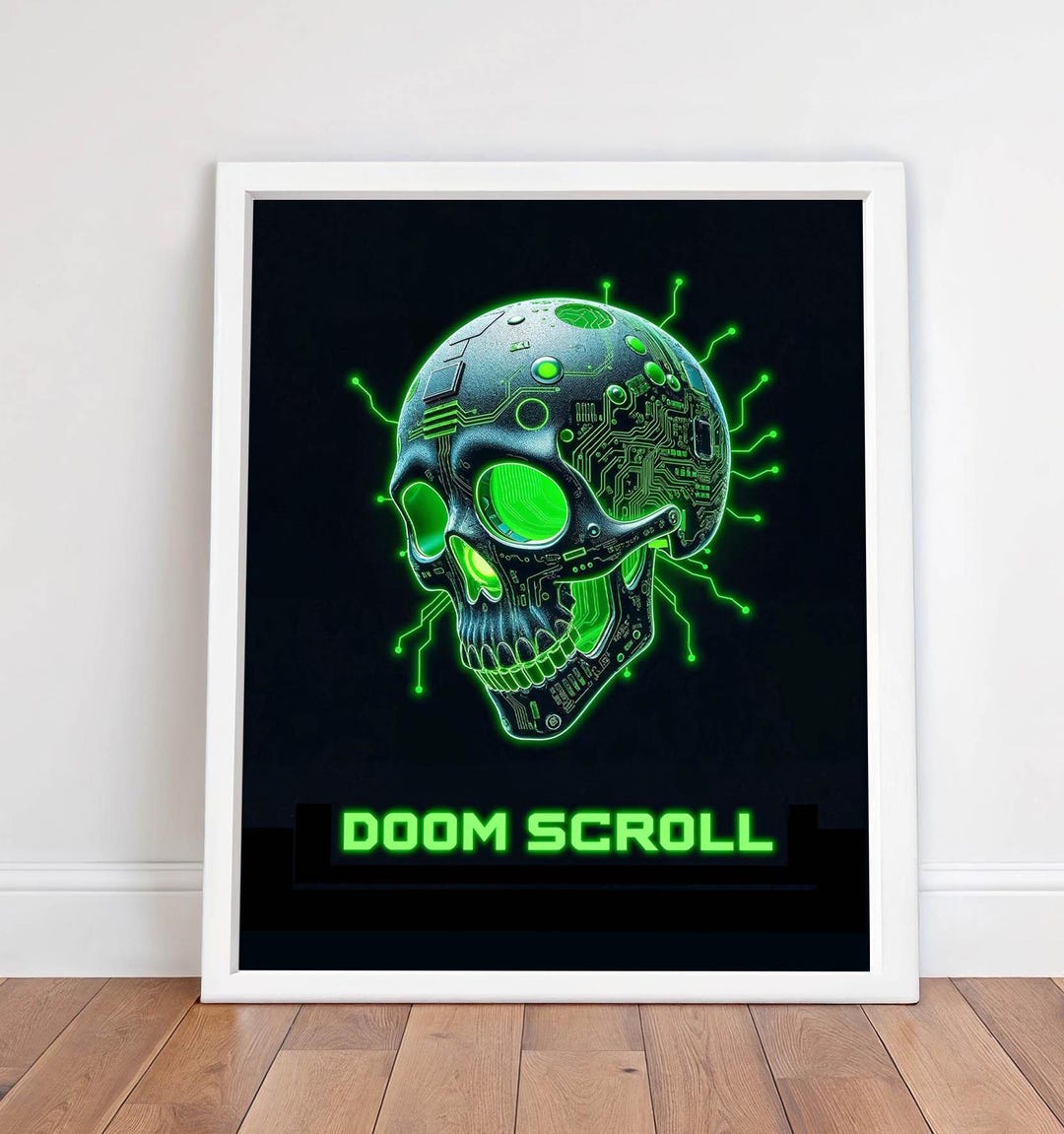 Doom Scroll. Wall Art Poster. Sci-fi Art. Cyberpunk Art. Skull Art ...