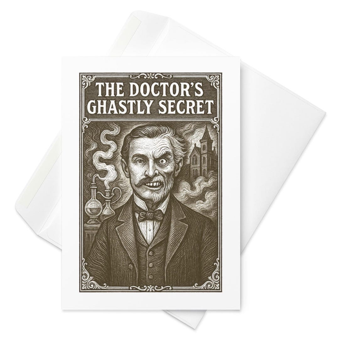 Gothic Horror Art Postcard: the Doctor's Ghastly Secret - Etsy