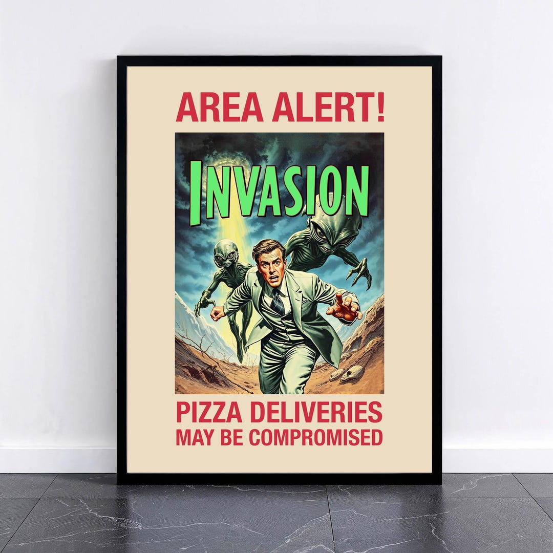 1950s Sci-fi Invasion Poster, Retro Humor Wall Art - Etsy